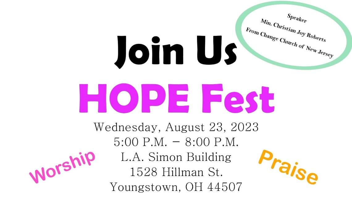 HOPE Fest set for Wednesday at New Bethel Baptist Church in Youngstown ...